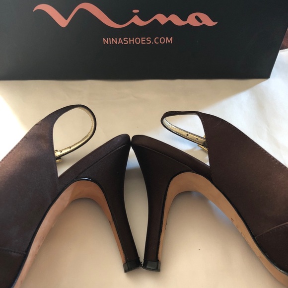 Nina | Shoes | Nina Fiore Peep Toe Evening Pumps Brown | Poshmark